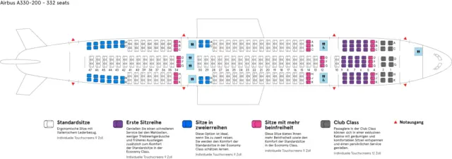 Airbus A330-200 Sitzplan - Flightradars24.de