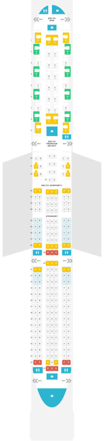 Delta Boeing 767-400 Sitzplan - Flightradars24.de