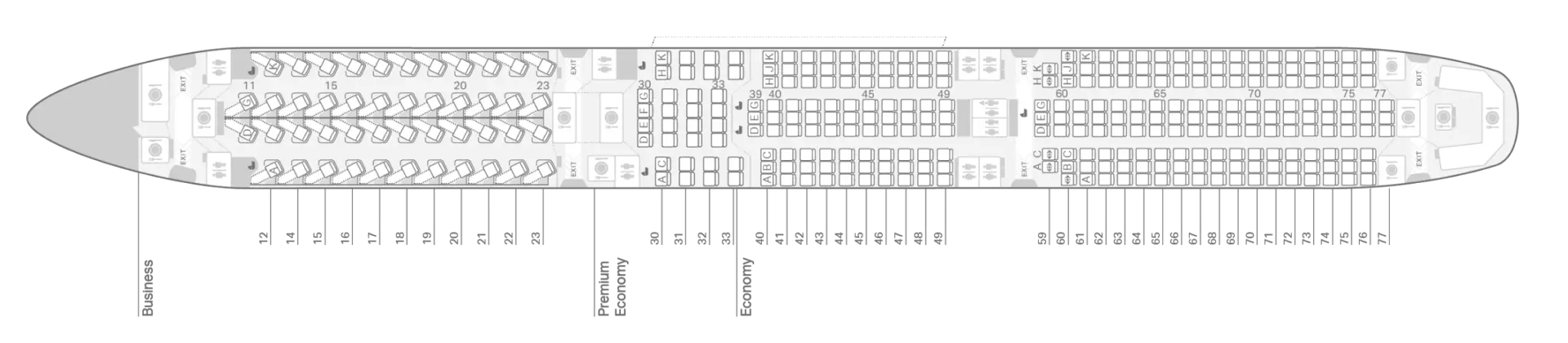 A350-1000 Sitzplan und Überblick - Flightradars24.de
